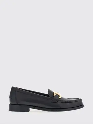 FERRAGAMO Gancini Smooth Calfskin Loafers With Metallic Logo - Black