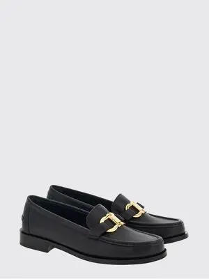 FERRAGAMO Gancini Smooth Calfskin Loafers With Metallic Logo