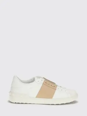 Valentino Garavani Open Calf Leather Sneakers With Contrasting Band - Bianco 3