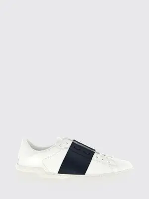 Valentino Garavani Open Calf Leather Sneakers With Contrasting Band - White 1