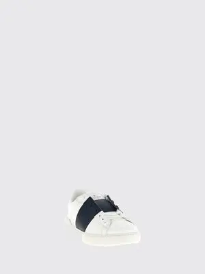 Valentino Garavani Open Calf Leather Sneakers With Contrasting Band - White 1