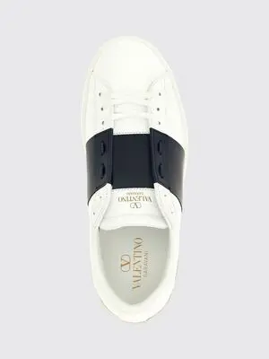Valentino Garavani Open Calf Leather Sneakers With Contrasting Band - White 1