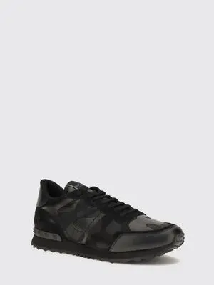 Valentino Garavani Rockrunner Camouflage Leather And Suede Sneakers