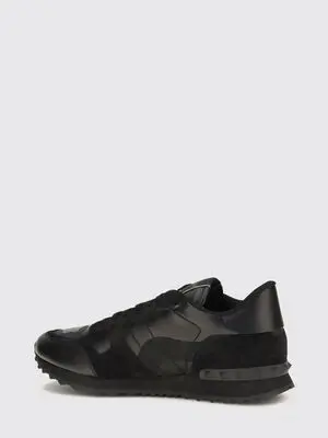 Valentino Garavani Rockrunner Camouflage Leather And Suede Sneakers