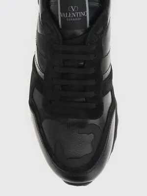 Valentino Garavani Rockrunner Camouflage Leather And Suede Sneakers