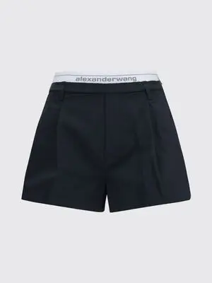 Alexander Wang Cotton Blend Shorts With Logo Elastic Waistband