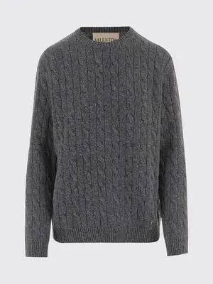 Valentino Garavani Slim Fit Crewneck Jumper In Pure Virgin Wool - Grey