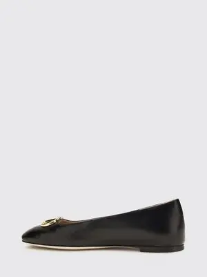 Valentino Garavani Vlogo Signature Calf Leather Ballet Flats - Black