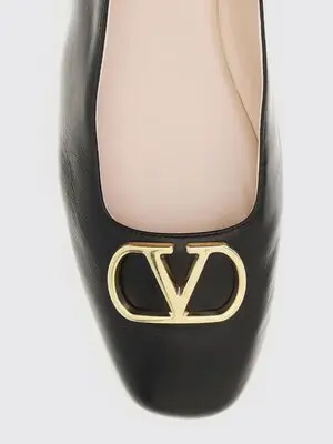 Valentino Garavani Vlogo Signature Calf Leather Ballet Flats - Black