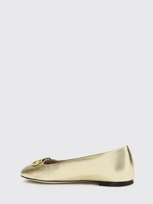 Valentino Garavani Vlogo Signature Laminated Nappa Ballet Flats - Gold