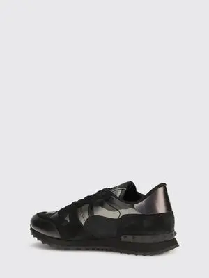 Valentino Garavani Rockrunner Low-top Trainers In Leather And Suede With Camouflage Pattern