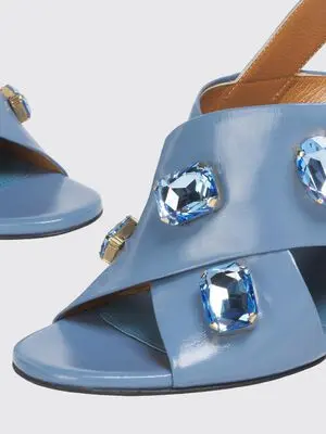 Marni Embellished Block Heel Slingback Sandals