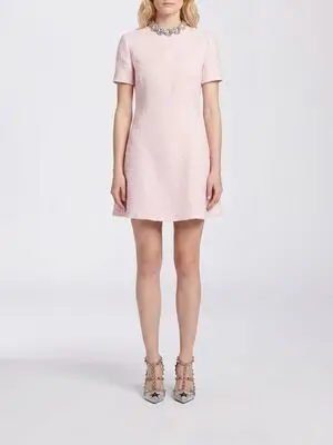 Valentino Garavani A-line Mini Dress With Rhinestone Embellishment - Pink
