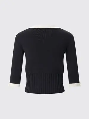 Valentino Garavani Slim Fit Cotton Cardigan With V-neck And Contrast Trim
