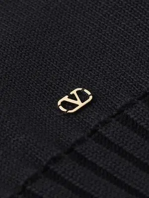 Valentino Garavani Slim Fit Cotton Cardigan With V-neck And Contrast Trim