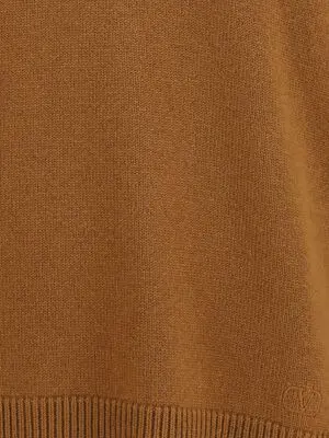 Valentino Garavani Long-sleeved Knitted Cashmere Polo With V-neck - Leather