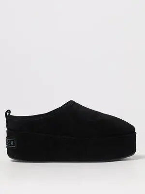Balenciaga Alaska Suede Shearling Lined Platform Mules - Black