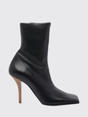 Alaïa Smooth Leather Ankle Boots With Square Toe And Stiletto Heel - Black