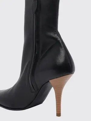 Alaïa Smooth Leather Ankle Boots With Square Toe And Stiletto Heel