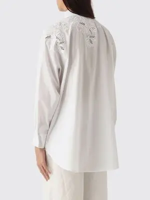 Ermanno Scervino Long-sleeved Cotton Shirt With Lace Inserts