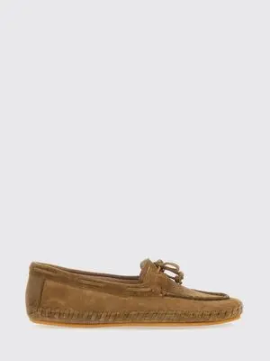 Le Monde Beryl Suede Driver Loafers With Woven Straps - Beige
