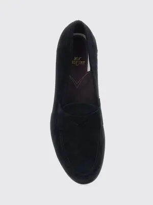 LIDFORT Suede Calfskin Loafers With Saddle Strap - Blue