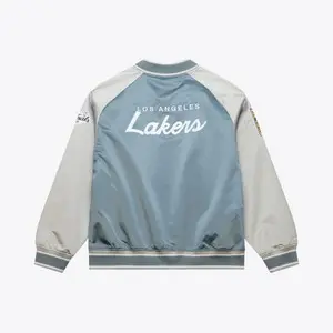 Mitchell & Ness Los Angeles Lakers Thunderstorm Lightweight Satin Full-snap Jacket
