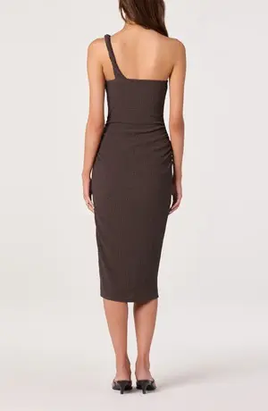 Astr The Label Candela One-shoulder Dress With Gilded Clasp