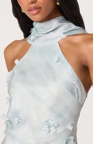 Astr The Label Floral Appliqué High Neck Slipdress