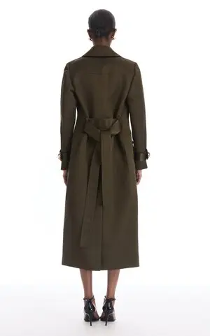 Oscar De La Renta Long-sleeve Silk-satin Gabardine Coat