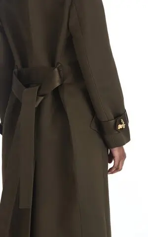 Oscar De La Renta Long-sleeve Silk-satin Gabardine Coat