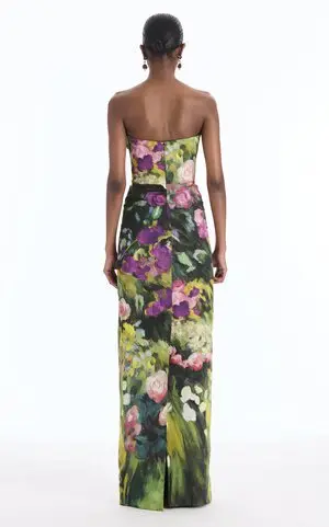 Oscar De La Renta Abstract Garden Faille Gown