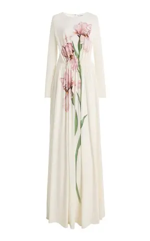 Oscar De La Renta Painted Iris Gown - Ivory