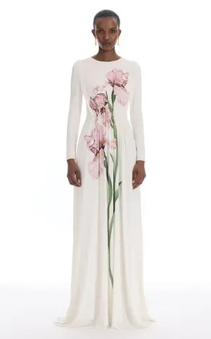 Oscar De La Renta Painted Iris Gown