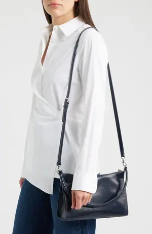 Veronica Beard Small Crinkled Leather Shoulder Bag