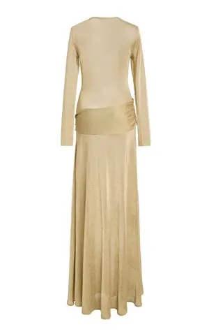 Oscar De La Renta Metallic Knit Gown