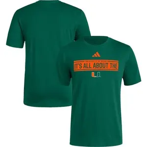 Adidas Miami Hurricanes Locker Slogan Pre-game T-shirt - Green