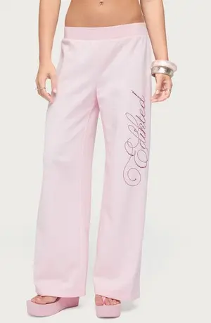EDIKTED Rhinestone Sweatpants