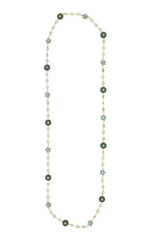 Oscar De La Renta Floral Sautoir Necklace