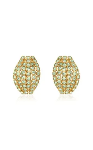 Oscar De La Renta Crystal Domed Earrings - Green