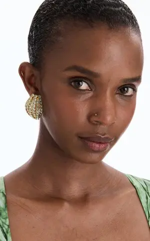 Oscar De La Renta Crystal Domed Earrings - Green