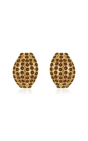 Oscar De La Renta Crystal Domed Earrings - Grey