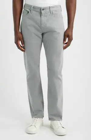 Ag Everett Stretch Sateen Slim Straight Pants - Willowed