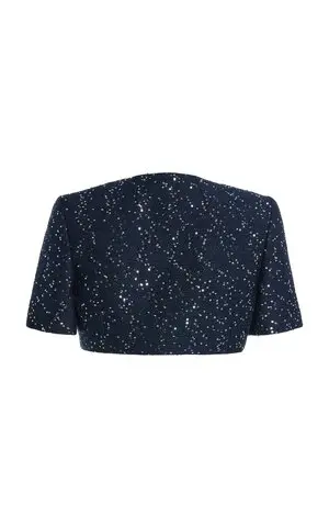 Oscar De La Renta Sequin Tweed Cape