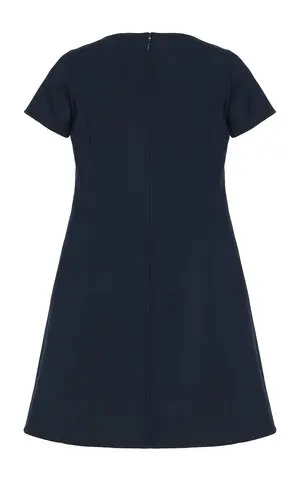 Oscar De La Renta Painted Iris Wool-blend Mini Dress