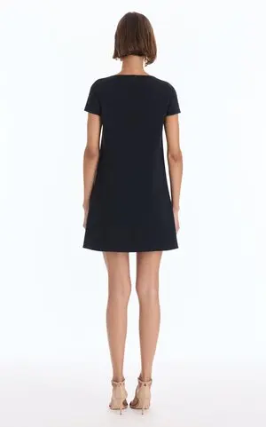 Oscar De La Renta Painted Iris Wool-blend Mini Dress