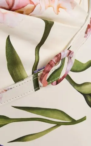 Oscar De La Renta Iris Flower Poplin Midi Dress