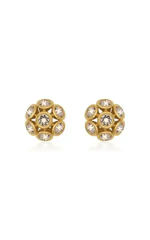 Oscar De La Renta Mini Crystal Cluster Earrings