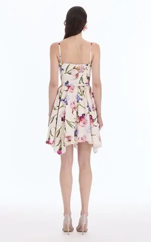 Oscar De La Renta Iris Flower Poplin Mini Dress
