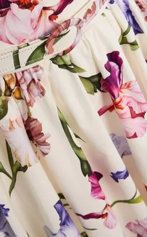Oscar De La Renta Iris Flower Poplin Mini Dress